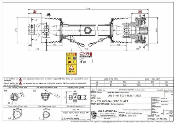Toma de Fuerza Cardan Tractor - Oferta 2026